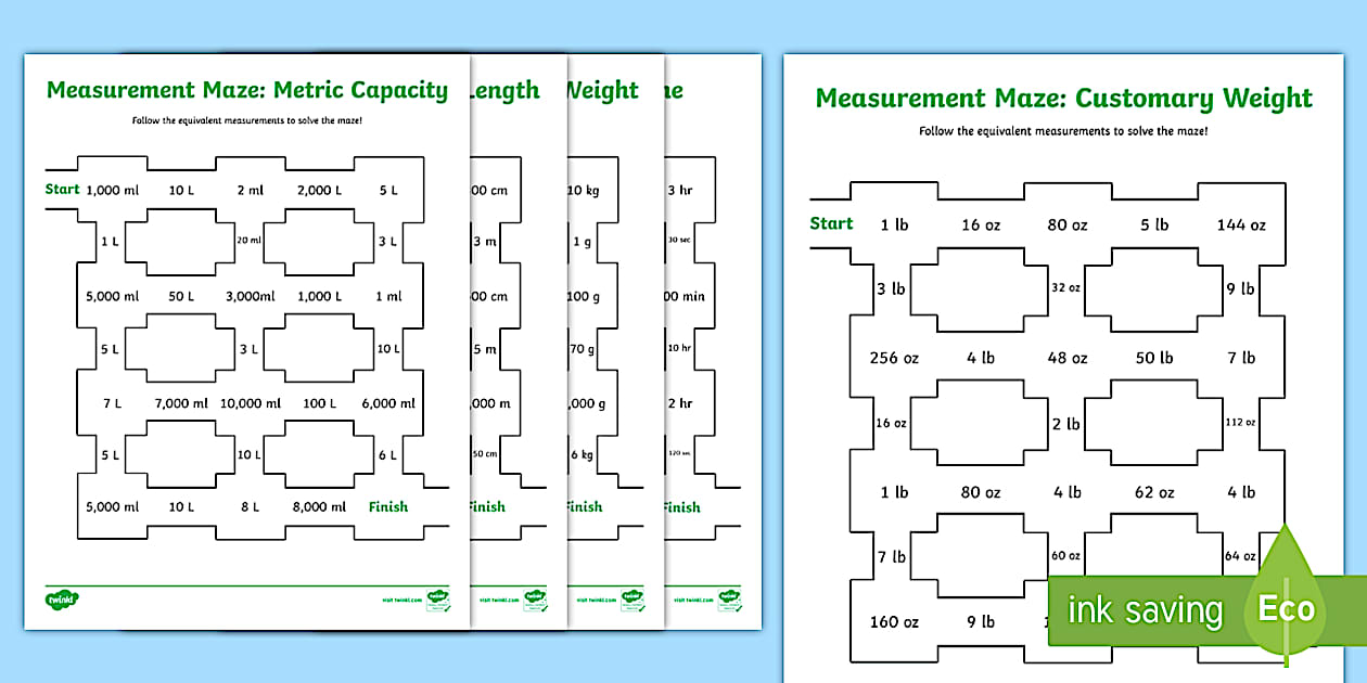 Metric Conversion Worksheet & Answer Key - Measurement Mazes