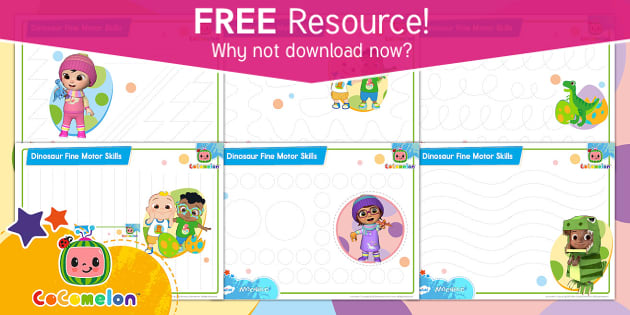FREE CoComelon: Dinosaur Fine Motor Skills Activity - Twinkl