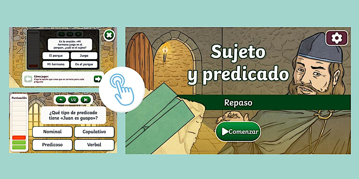 Juego interactivo: Repaso de sujeto y predicado