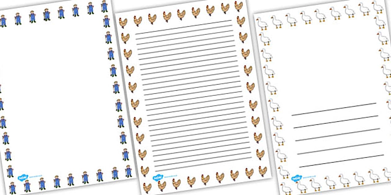 Editable Farmer and Duck Page Borders - Twinkl