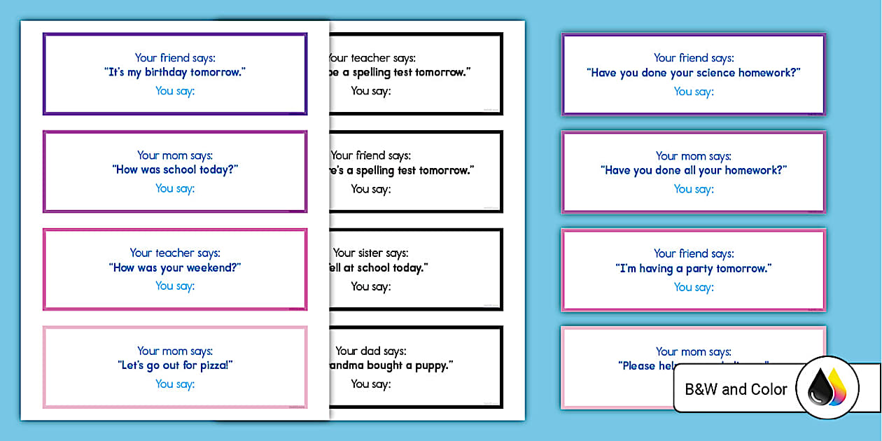 What Do You Say? Conversation Cards For What Comes Next In Conversation for