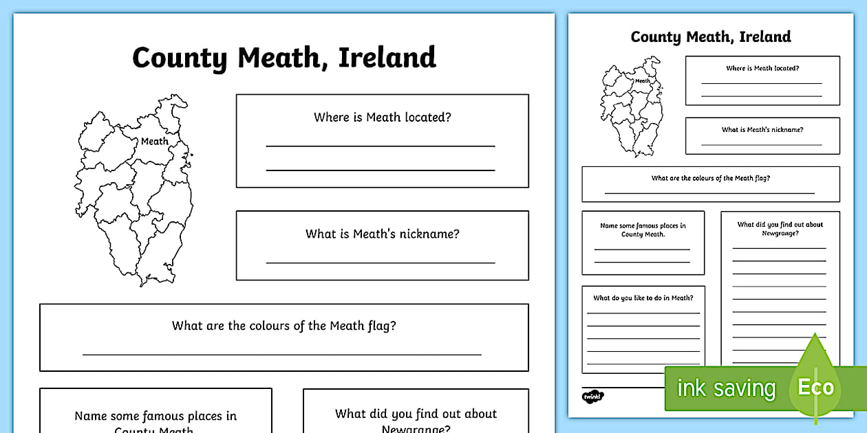 County Meath Worksheet (teacher made) - Twinkl