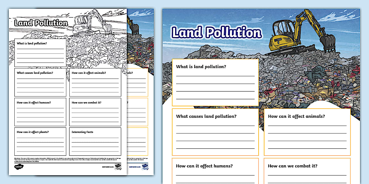 Land Pollution Fact File Template (teacher made) - Twinkl