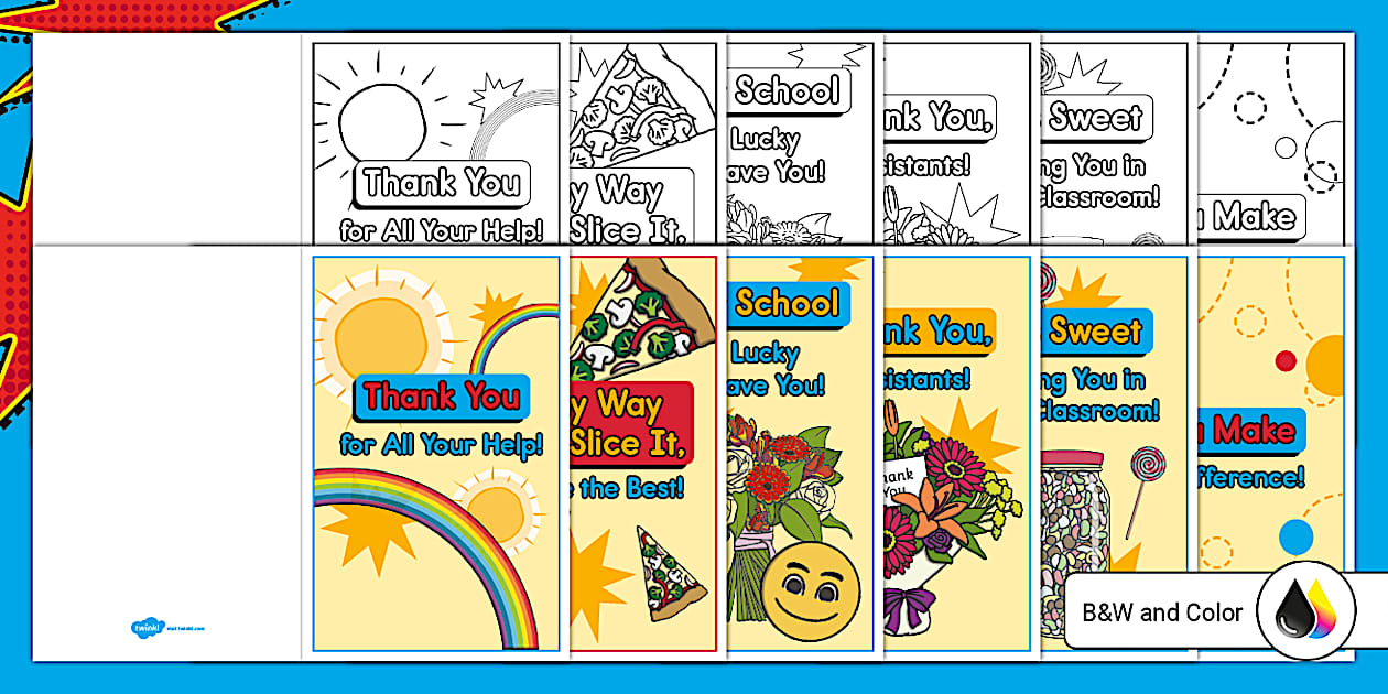 Thank You Paraprofessional Cards | Gratitude | Twinkl USA