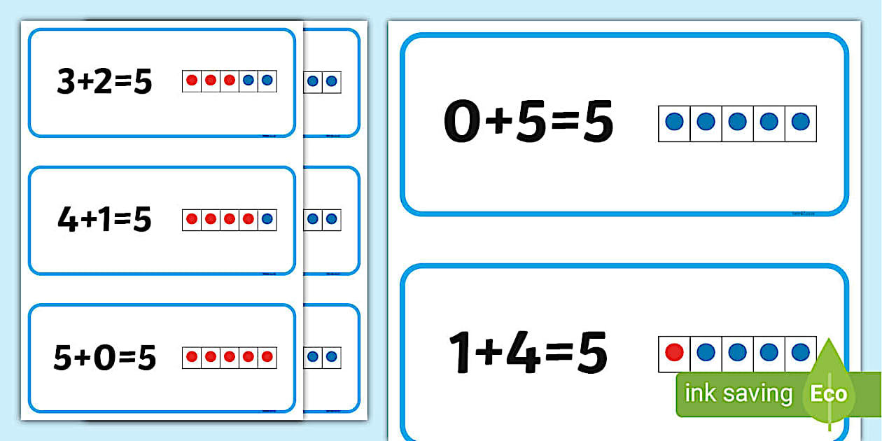 Number Bonds of 5 Flashcards