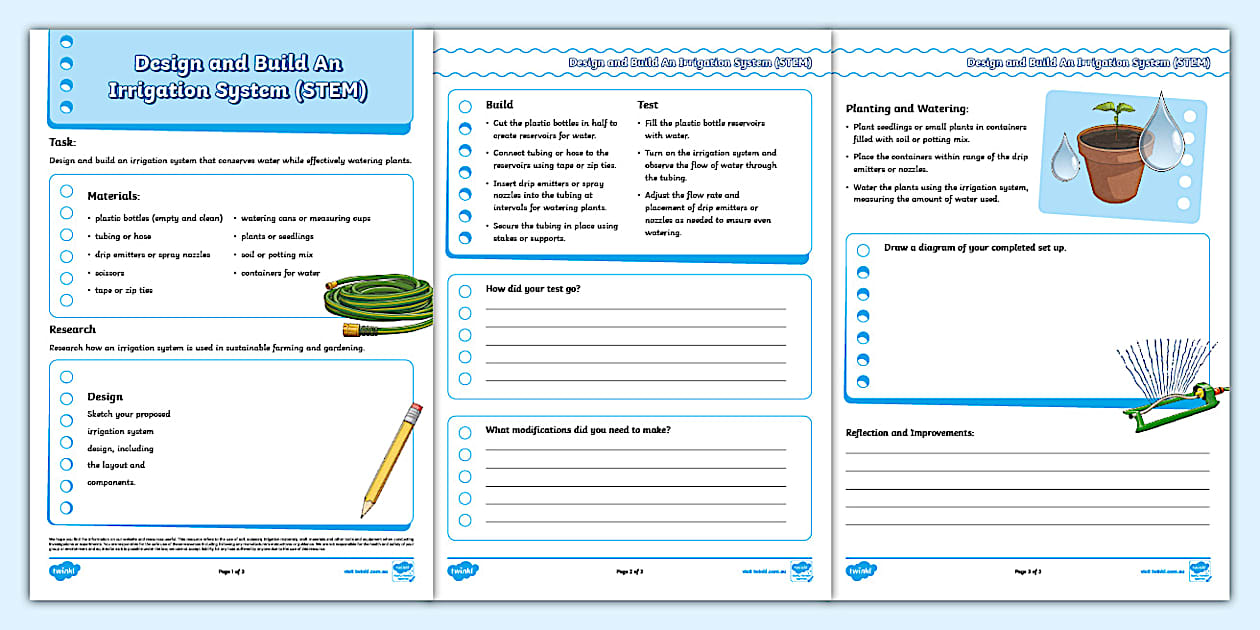 Design and Build an Irrigation System (STEM) (teacher made)