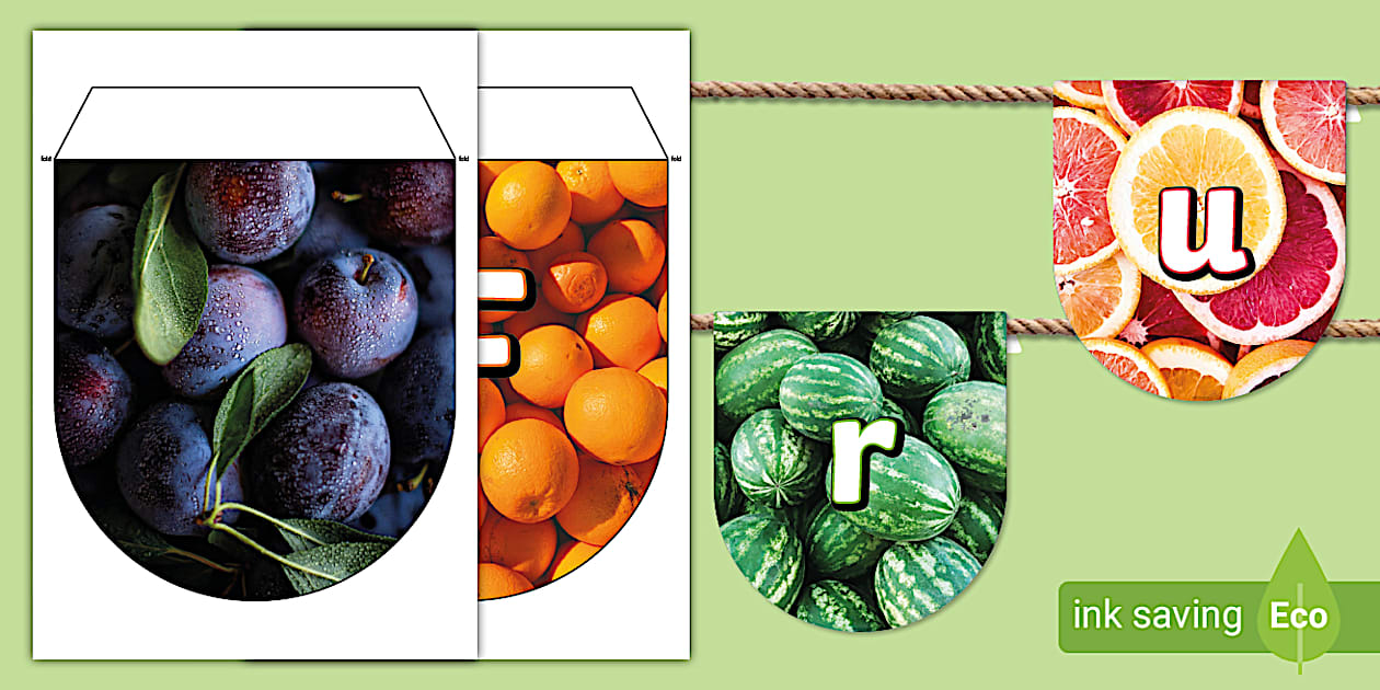 Fruit Photo Display Bunting (Lehrer gemacht) - Twinkl