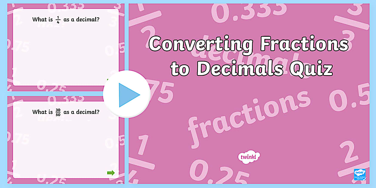 Converting Fractions to Decimals Practice PowerPoint | Math