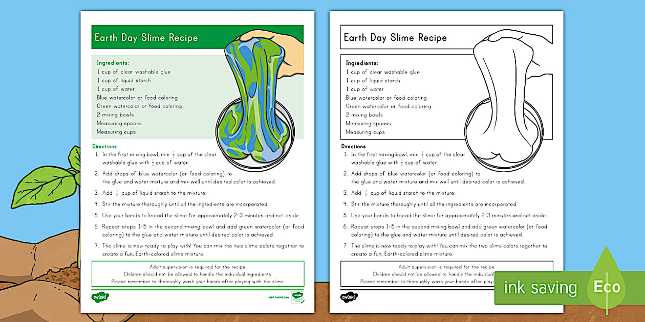 Printable Earth Day Slime Recipe | Twinkl Resources - Twinkl