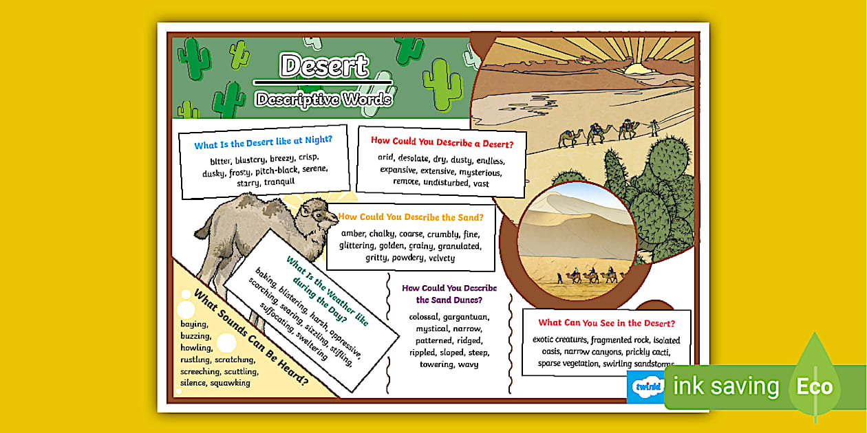 Words to Describe a Desert – Descriptive Word Mat – KS2