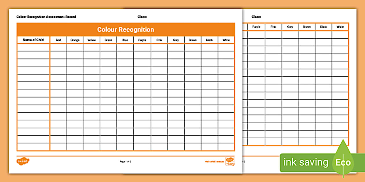 Colour Assessment for Preschool | EYLF Resources - Twinkl
