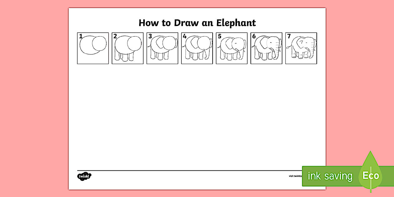 How to Draw an Elephant - (professor feito) - Twinkl