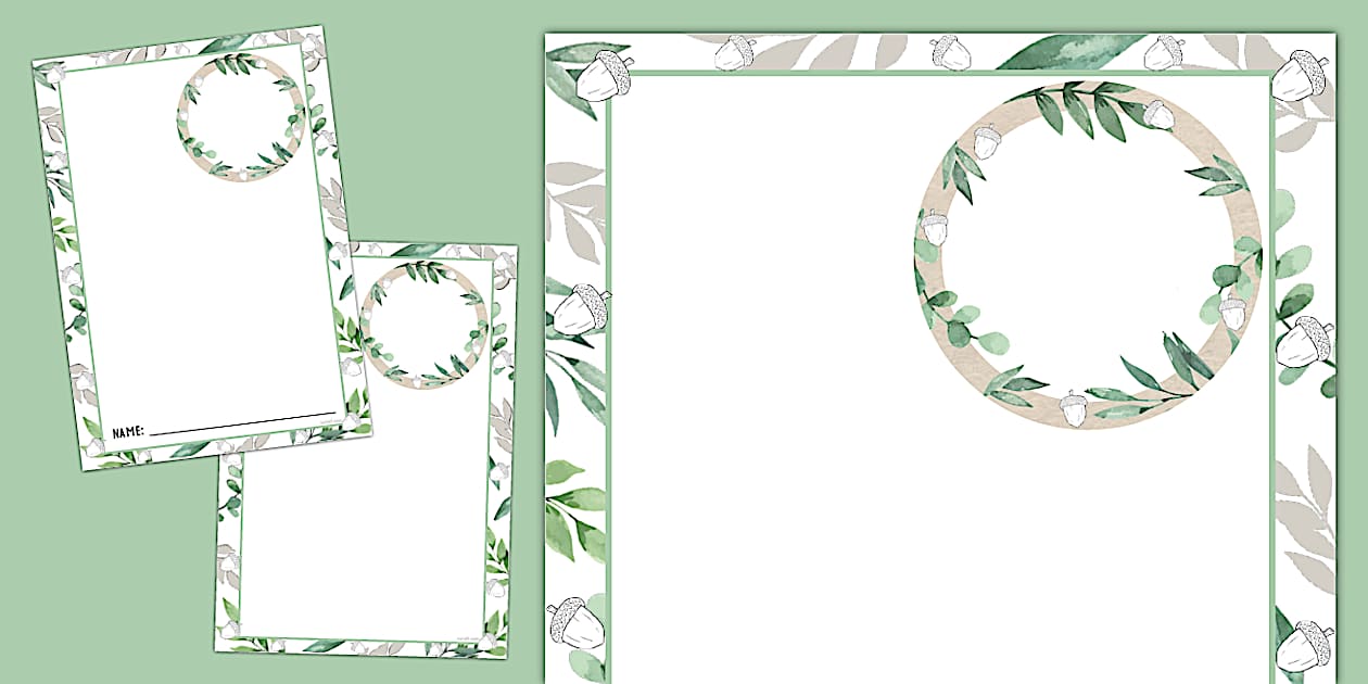 Muted Botanical Themed Acorn I Can Statements Template