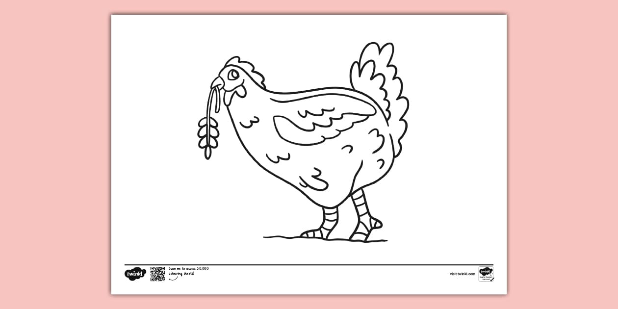 The Little Red Hen Colouring | Colouring Sheets - Twinkl