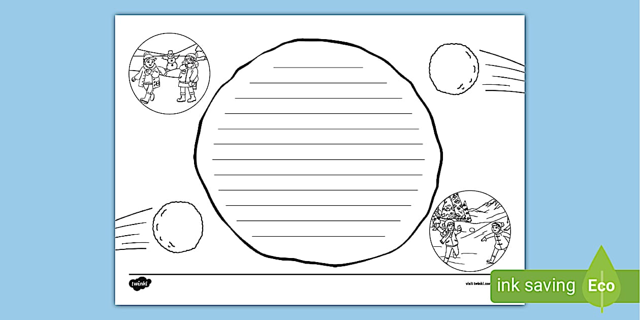 Snowball Outline Writing Frame (teacher made) - Twinkl