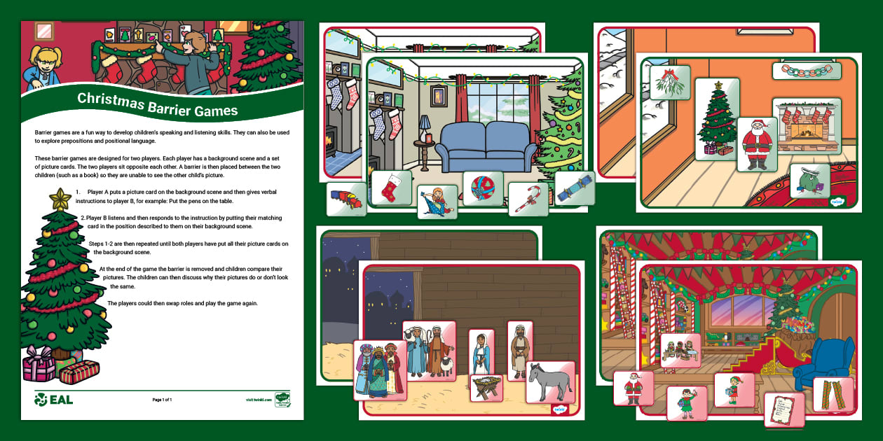 Christmas Barrier Games Pack (teacher made) - Twinkl