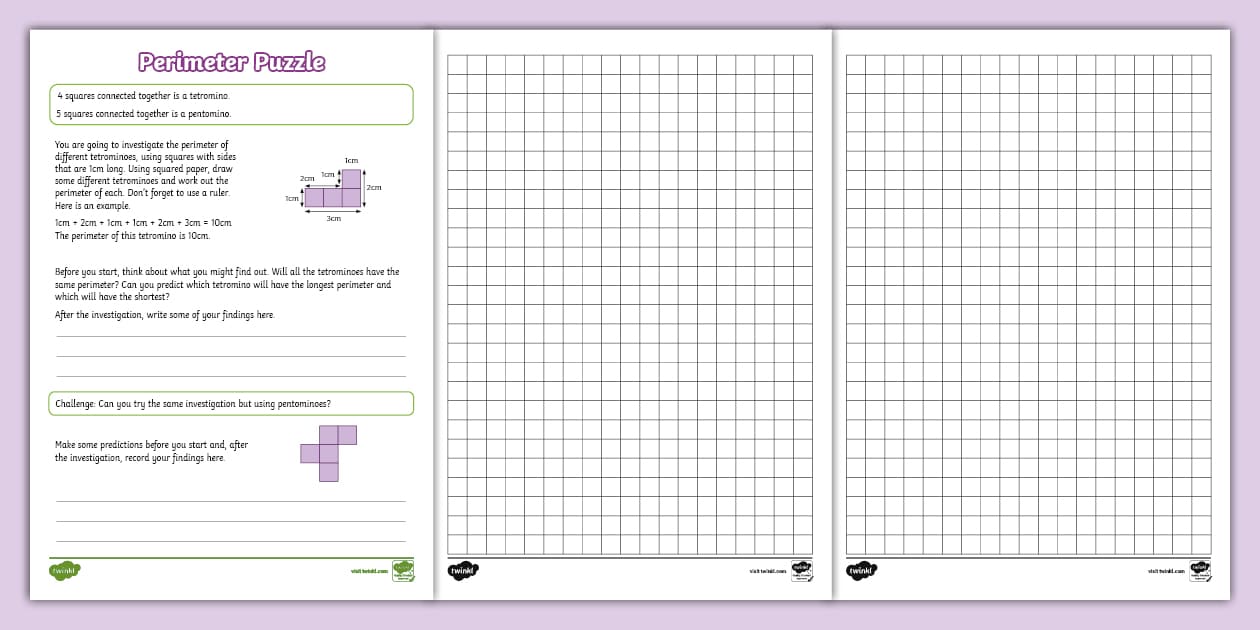 👉 Perimeter Puzzles | Perimeter Puzzle Worksheet | Twinkl KS2