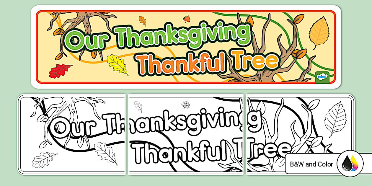 Our Thanksgiving Thankful Tree Banner (teacher made)