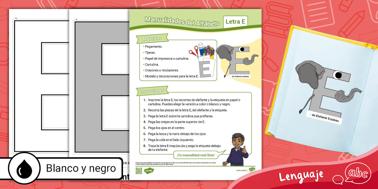 Manualidad Letra E Mayúscula | Actividad de Motricidad Fina
