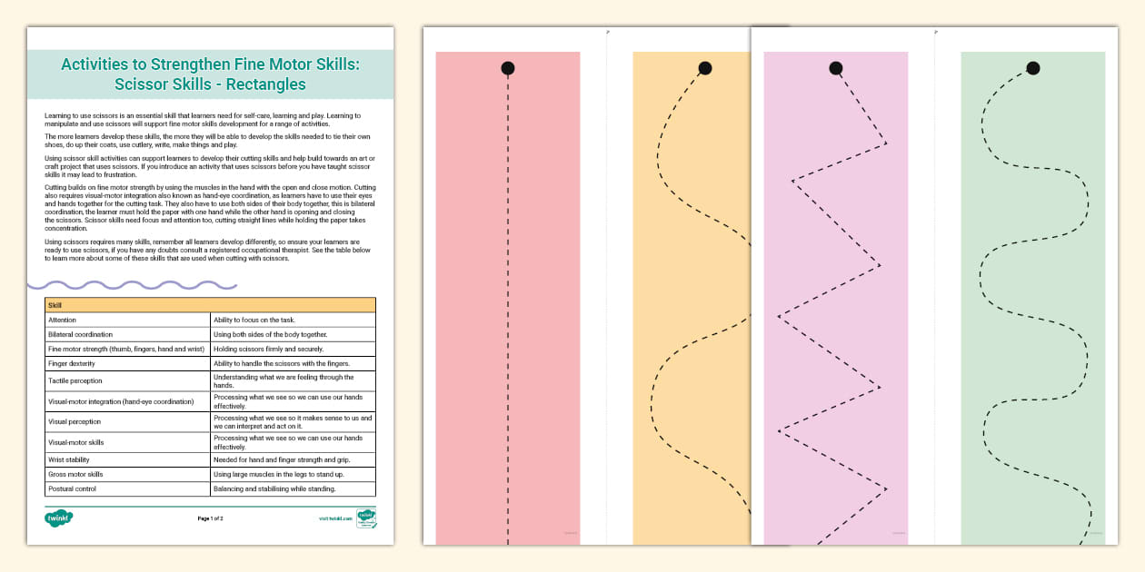 OT: Activities to Strengthen Fine Motor Skills: Scissor Skills