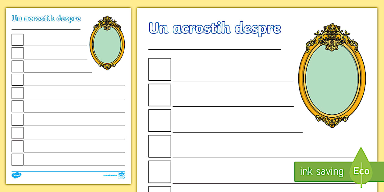 Black and White Totul Despre Mine - Acrostih cu completare digitală