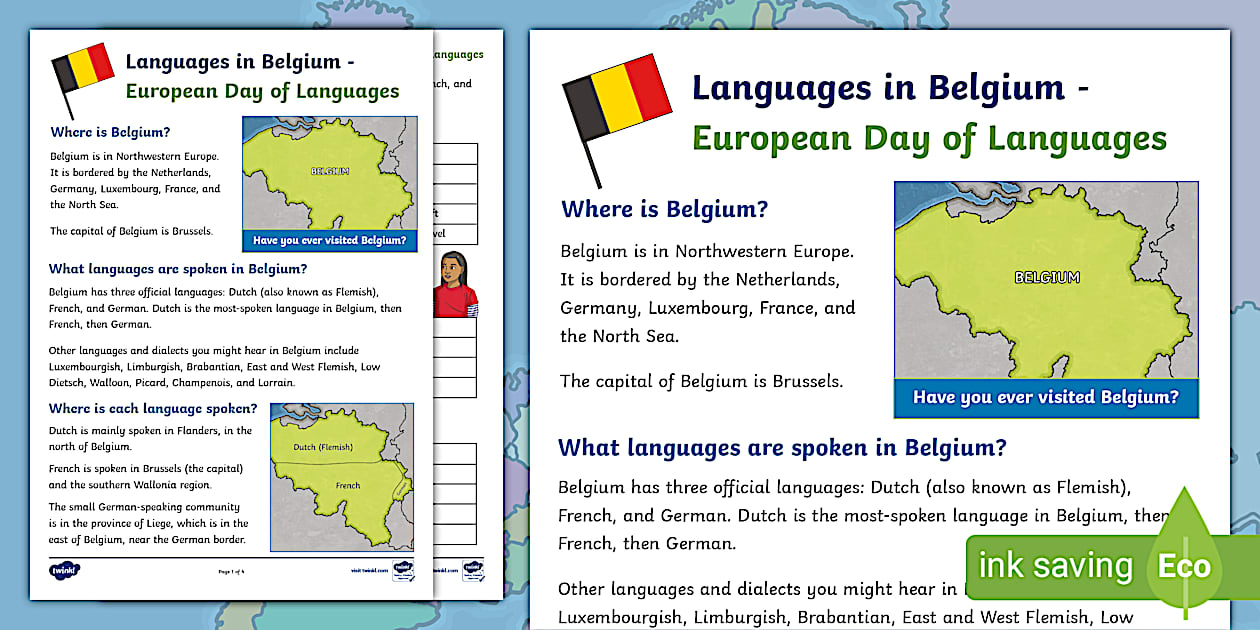 Languages in Belgium Fact File – Twinkl Resources - Twinkl