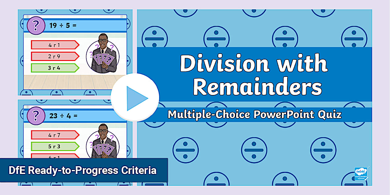 👉 Division with Remainders PowerPoint Quick Quiz - Twinkl