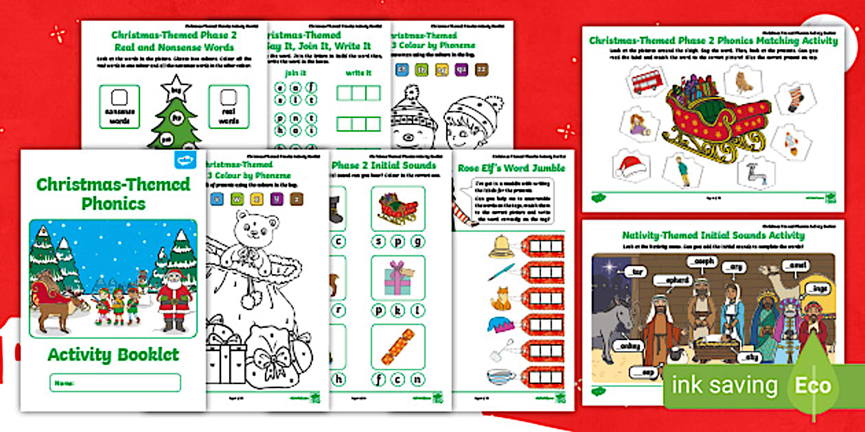 EYFS Christmas-Themed Phonics Activity Booklet - Twinkl