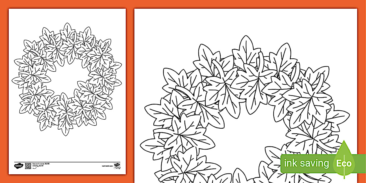 Autumn Wreath Colouring Activity - Activity Sheets - Twinkl