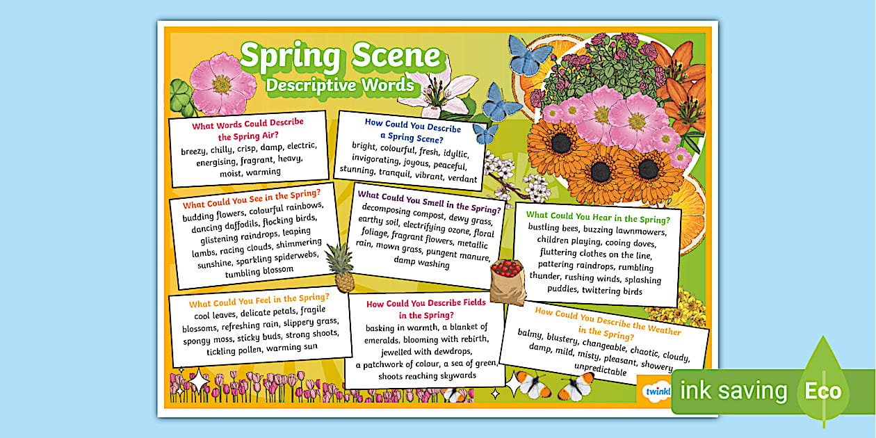KS2 Spring Scene Descriptive Word Mat (teacher made)