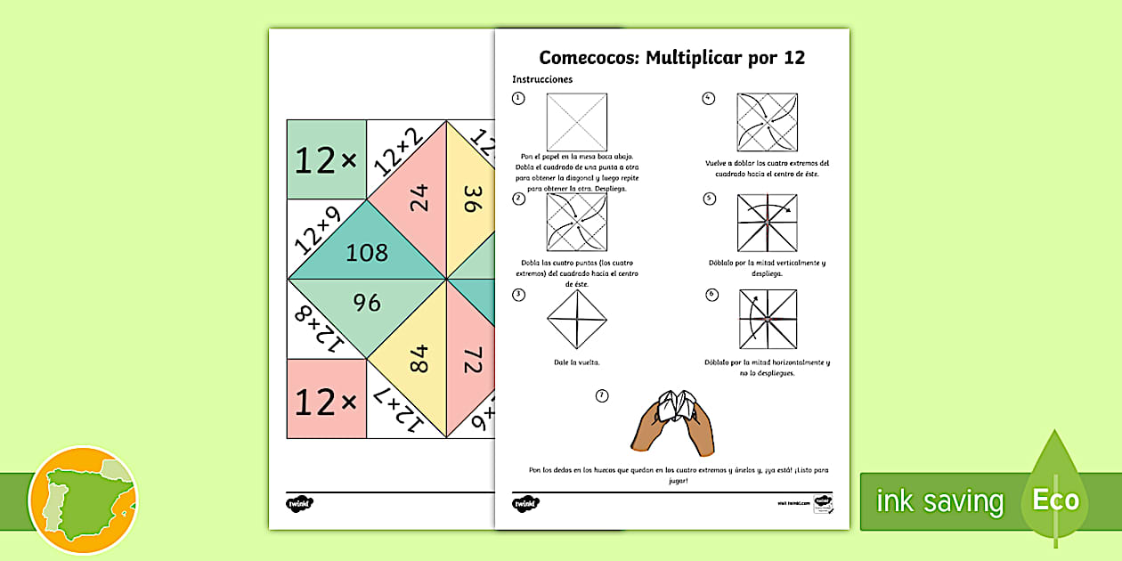 Comecocos: Multiplicar por 12 (Teacher-Made) - Twinkl