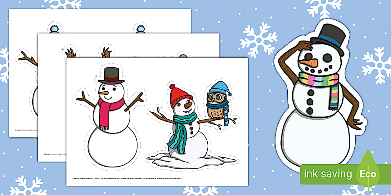 KS1 Snowpeople Cut Outs (teacher made) - Twinkl