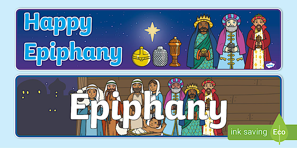 Happy Epiphany Banner for classroom display and fun - Twinkl