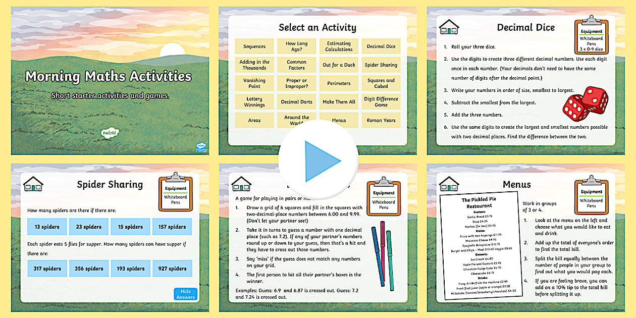 Morning Maths PowerPoint - Twinkl