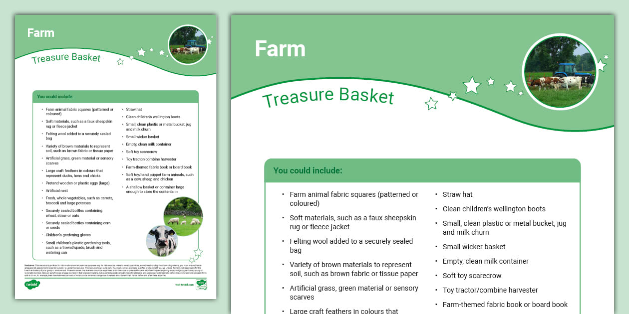 Farm Treasure Basket Ideas | Heuristic Play | Twinkl
