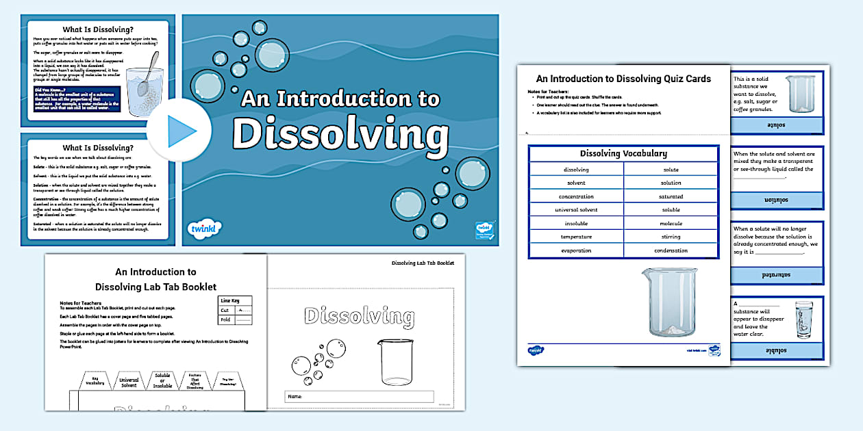 An Introduction to Dissolving Resource Pack (teacher made)