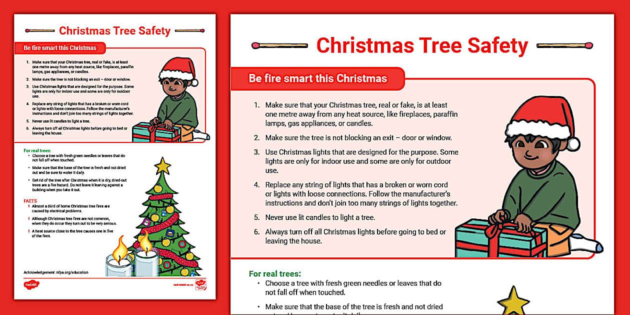 Christmas Tree Fire Safety (Teacher-Made) - Twinkl