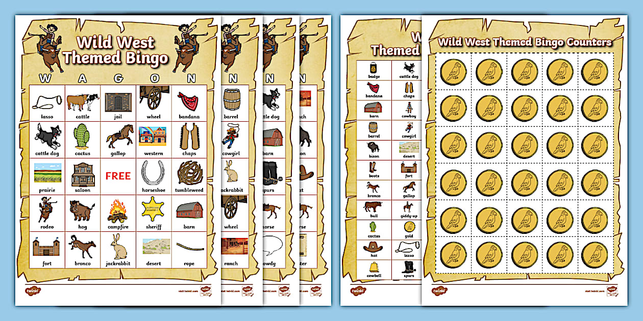 Wild West-Themed Bingo Game