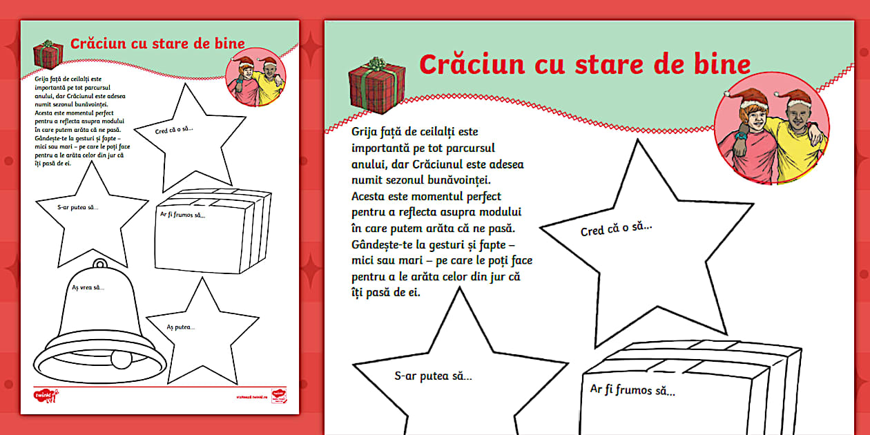 Crăciunul: Stare de bine – Fișă de activitate - Twinkl