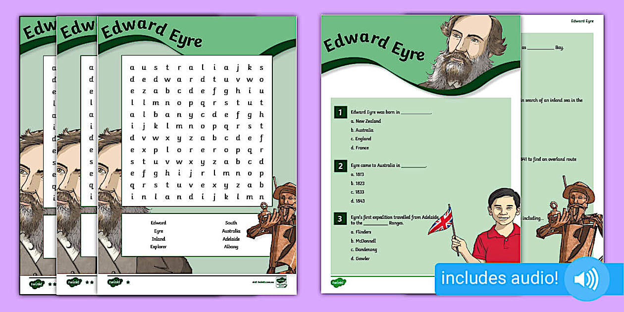 Crash Course Podcast Inland Explorers Edward Eyre - Twinkl