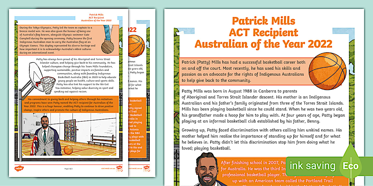 Patrick (Patty) Mills Fact File (professor feito) - Twinkl