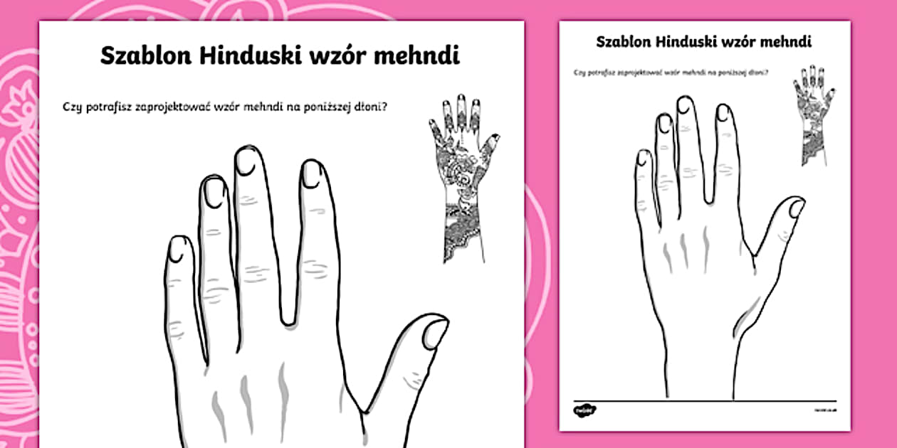 Szablon Hinduski wzór mehndi - Twinkl
