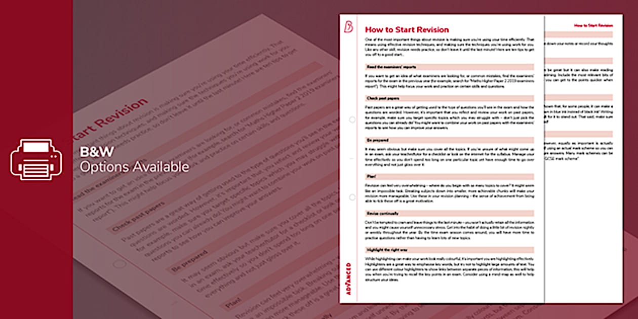 How to Start Revision | Revision | Beyond (teacher made)