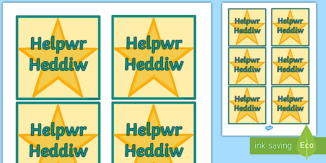 Fun Star Shaped Helpwr Heddiw Stickers — Learning Resources