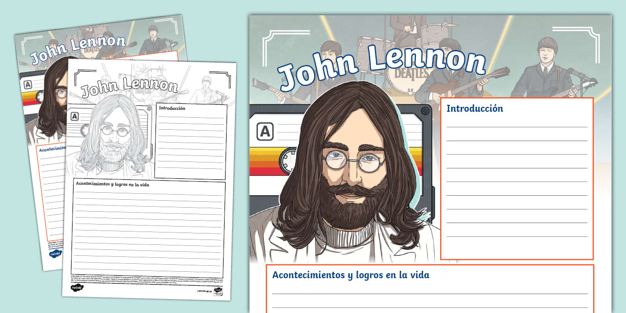 Ficha de actividad: Biografía de John Lennon - Twinkl