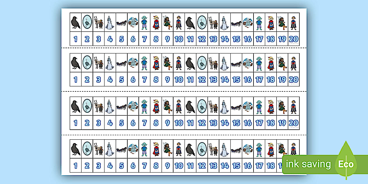 The Snow Queen Number Track 1-20 - Twinkl