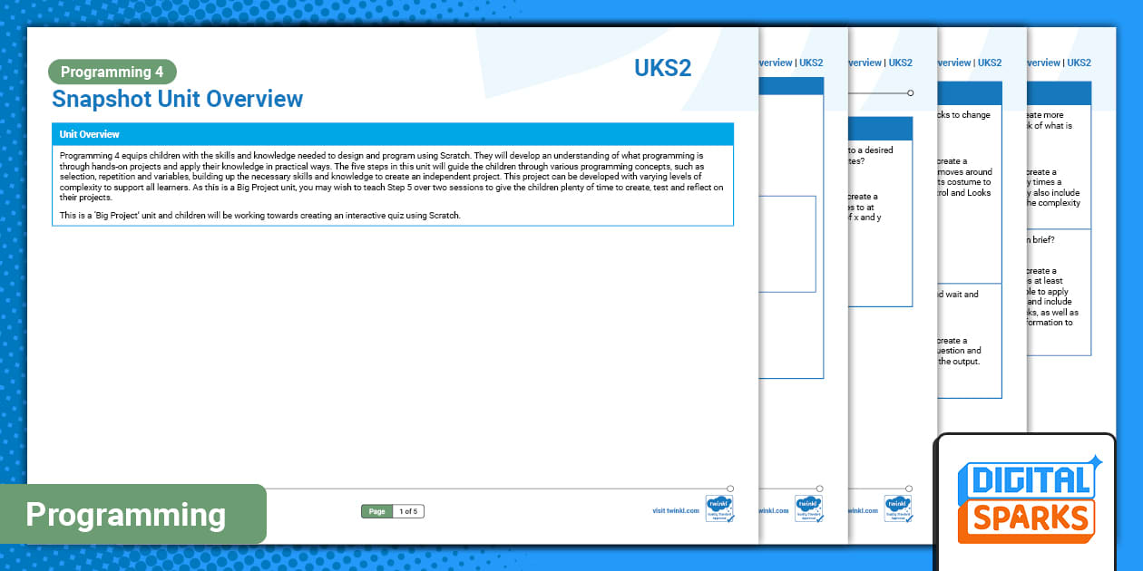Digital Sparks: Programming 4: Snapshot Unit Overview