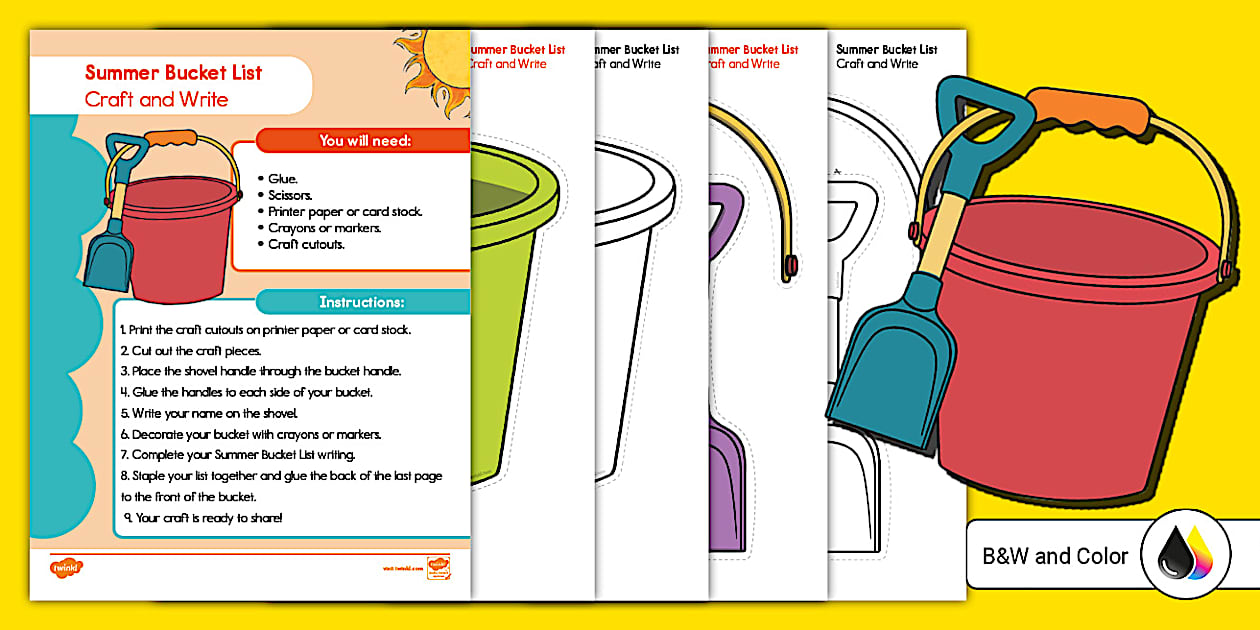 Summer Bucket List Craft and Writing Activity | Twinkl USA