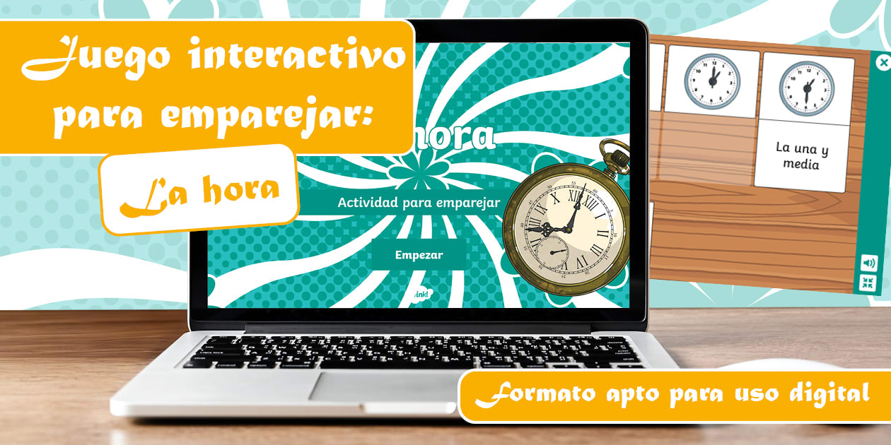 Juego interactivo para emparejar: La hora
