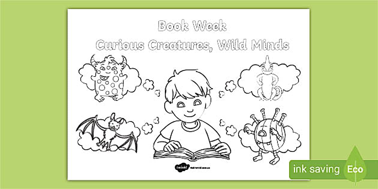 Book Week Colouring Page (Teacher-Made) - Twinkl